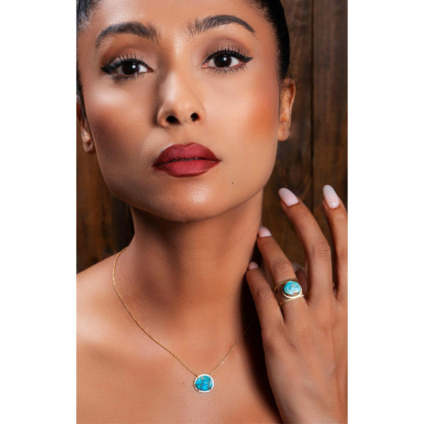 Copper Turquoise Island Necklace - TalkofTown